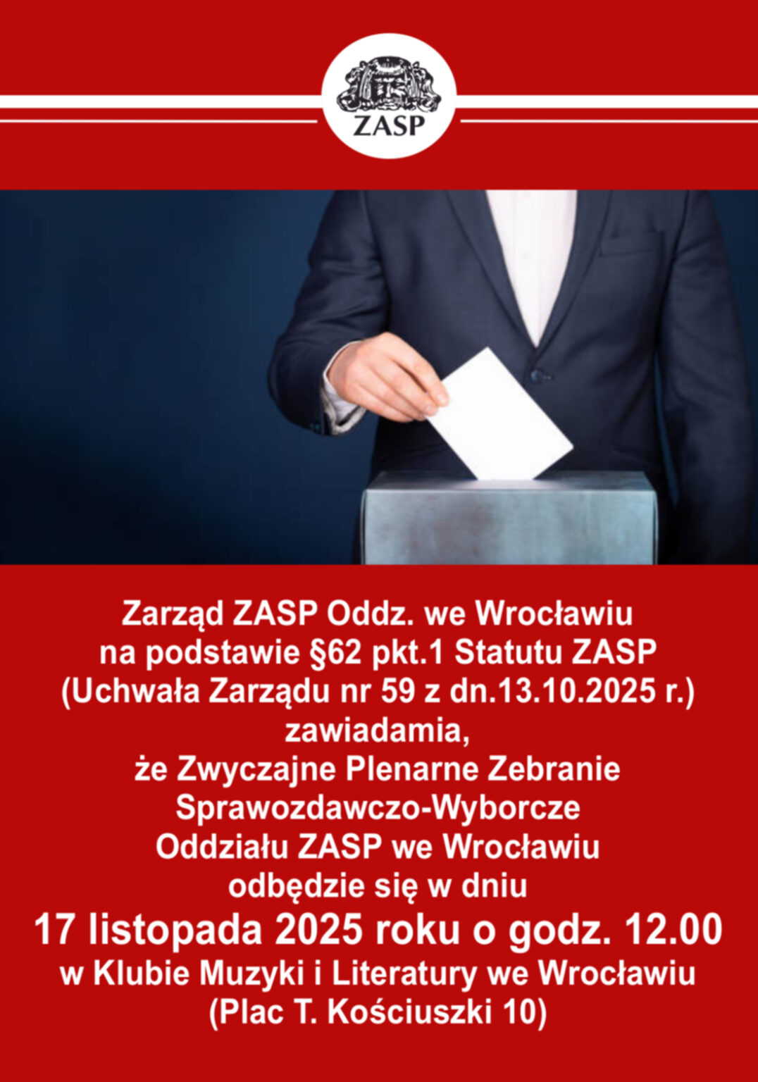 17.11.2025 r. godz. 12.00 – Zwyczajne Plenarne Zebranie Sprawozdawczo ...